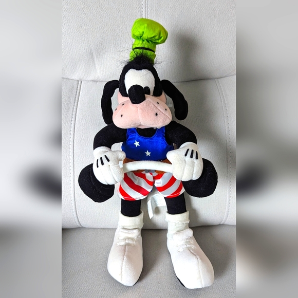 Disney | Toys | Vintage Poseable Goofy Usa Olympic Weight Lifter The ...